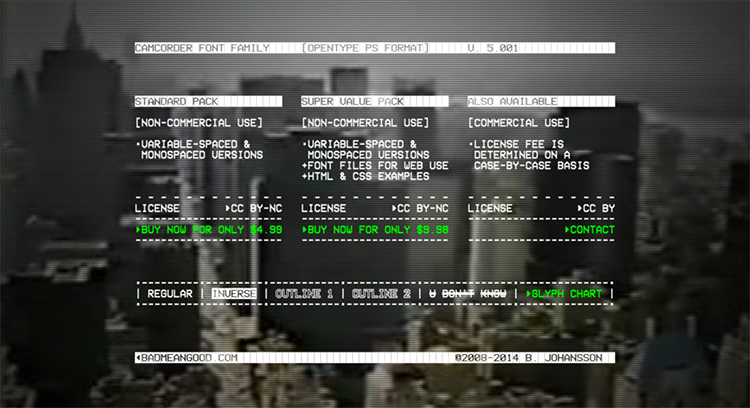 Camcorder Font Family - yewknee.com