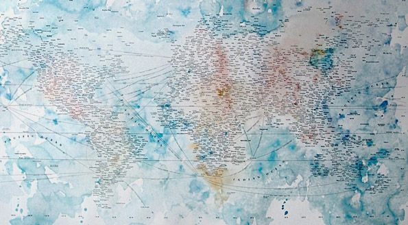 Typographic Map Of The World - yewknee.com