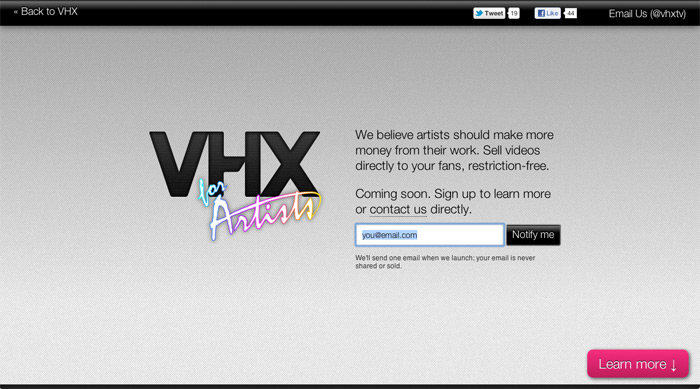 VHX For Artists - yewknee.com
